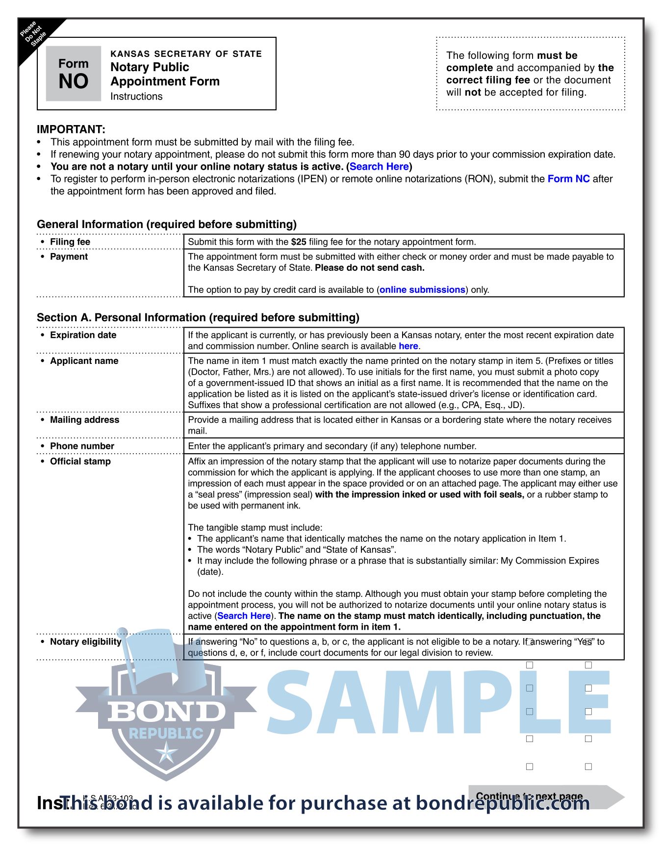 $12,000 Kansas Notary Bond | Bond Republic